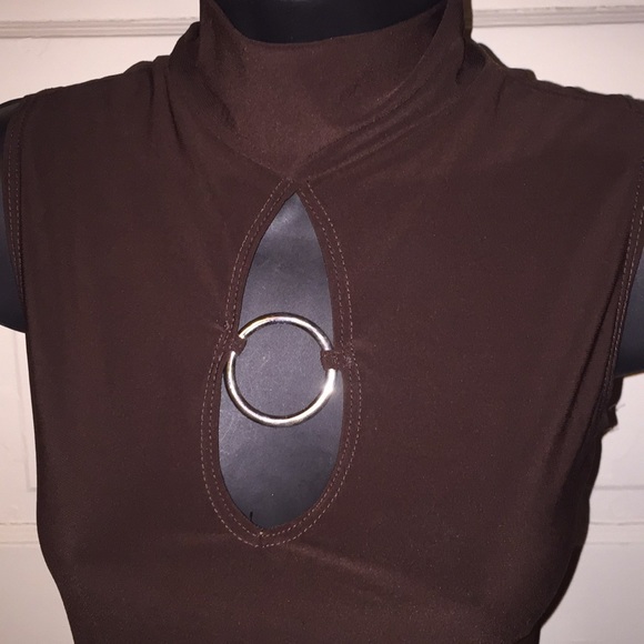 Tops | Keyhole Turtleneck Top Super Sexy Basic Brown | Poshmark